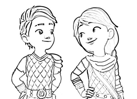 Dragons Rescue Riders Coloring Page Dak And Leyla Coloring Page
