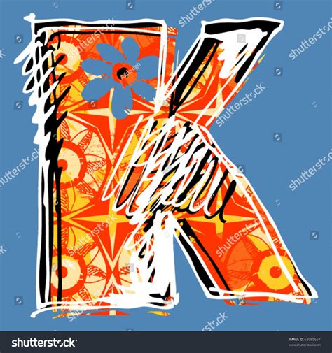 Graffiti Alphabet Hand Drawn Letter K Stock Vektor Royaltyfri