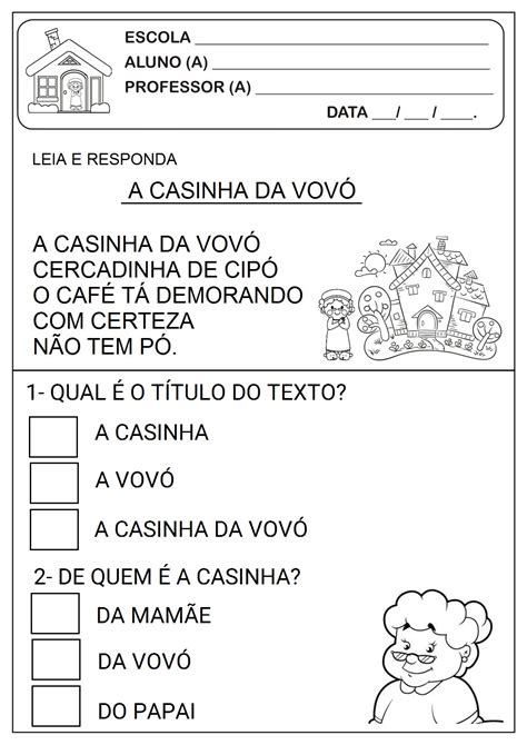 Parlenda A casinha da vovó Sequência didática a parlenda A