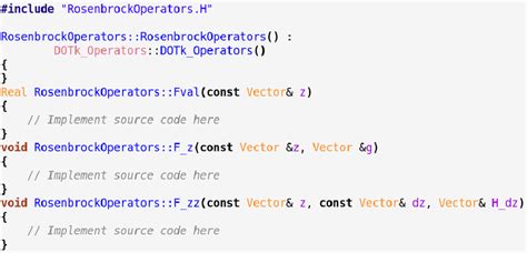 5 C Operators API Class Declaration Example Unconstrained Problems