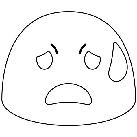 Anguished Face Emoji Coloring Page ColouringPages