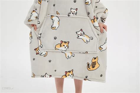 Bluza Koc Kocobluza Ciepła Oversize 2w1 Różowa Kot Ceny i opinie