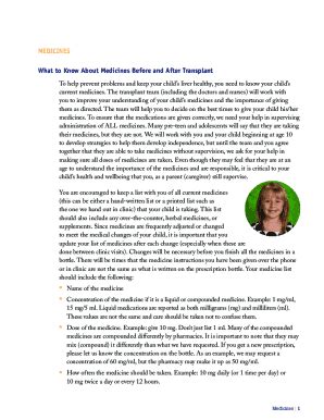 Fillable Online MEDICINES What To Know About Medicines Before And After