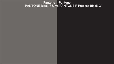 Pantone Black 7 U Vs PANTONE P Process Black C Side By Side Comparison