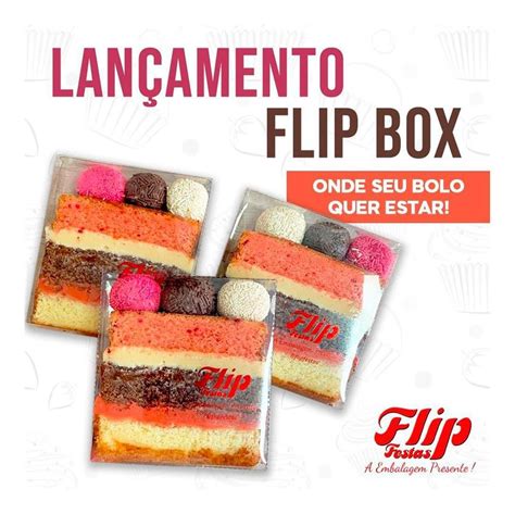 Embalagens P Bolo Flip Box Transparente Cake Docinhos 10un