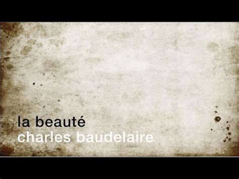 La minute de poésie La beauté Charles Baudelaire YouTube