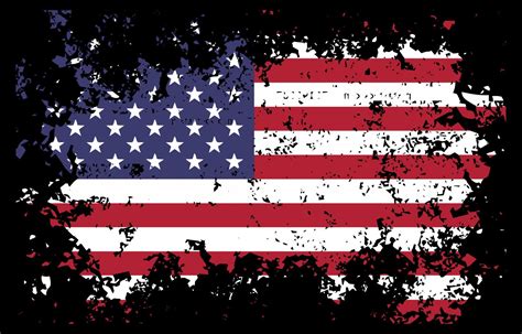 Distressed American Flag In Black Background Vector Art At Vecteezy