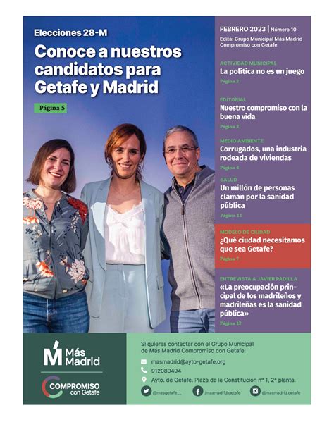 Periódico nº10 Febrero 2023 Más Madrid Compromiso con Getafe