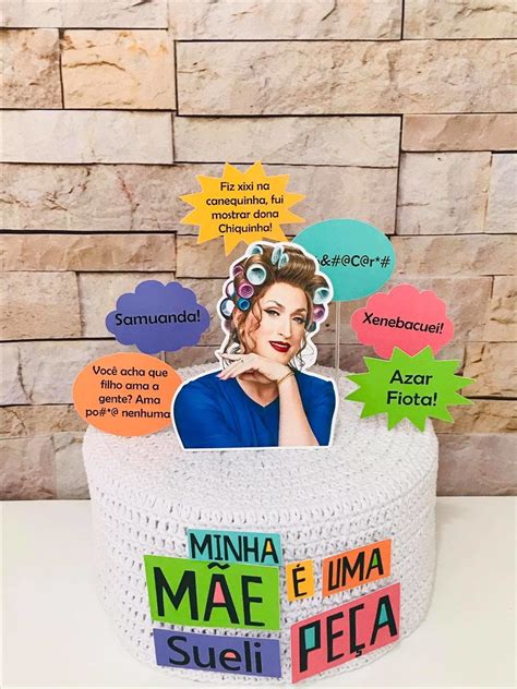 Topo De Bolo Personalizado Anivers Rio Minha M E Uma Pe A