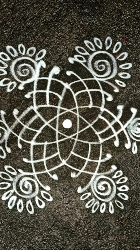 Puratasi Madham Traditional Rangoli 5 3dots Navaratri Special Kolam