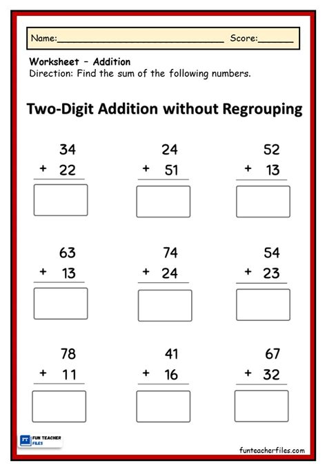 Addition With And Without Regrouping Grade
