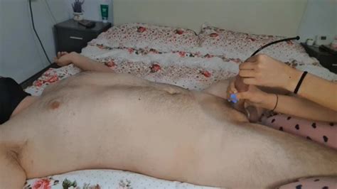 Hot Wife First Time Urethral Sounding Cock With Huge 30 Cm Dilator Rough Handjob Teasing And Denial
