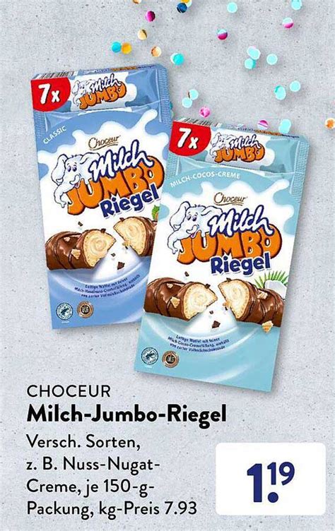 Choceur Milch jumbo riegel Angebot bei ALDI SÜD 1Prospekte de