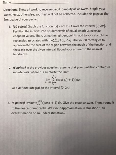 solved graph the function f x cos x 1 over the interval