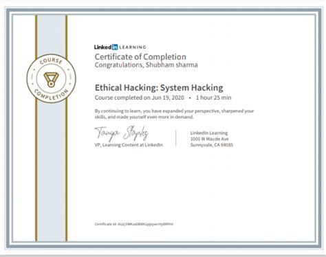 Thise Certificate For Ethical Hacking