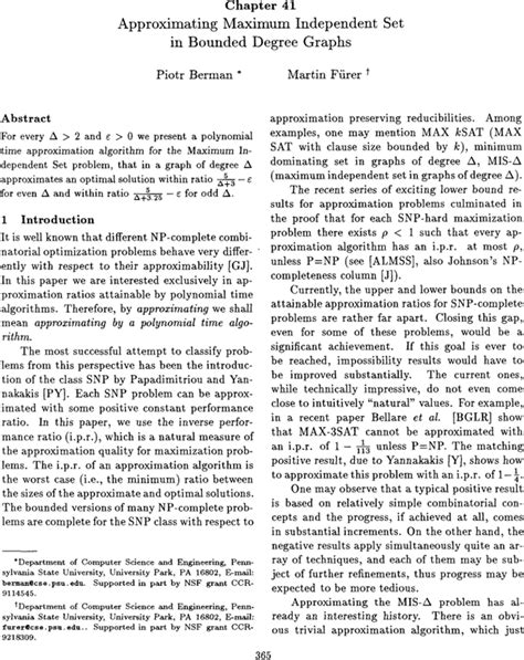 approximating maximum independent set in bounded degree graphs proceedings of the fifth annual
