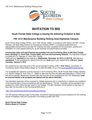 Fillable Online Southflorida ITB 14 01 Parking Lot Maintenance Area Pdf