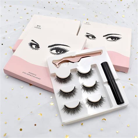 Private Label Soft 3d Mink Magnetic Eye Lashes 5 Magnet Natural Faux