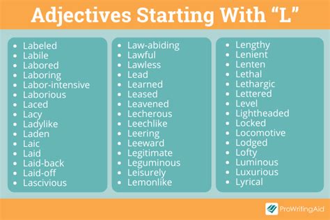Qualities That Start With L