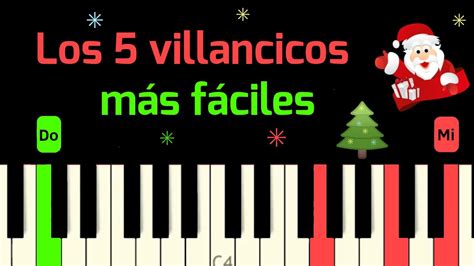 Villancicos FÁCILES en piano y guitarra tutorial con notas y