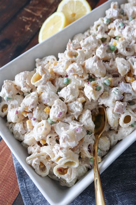 Cremet Pastasalat Med Tun Hjemmelavet Pastasalat Med Tun Pastasalat