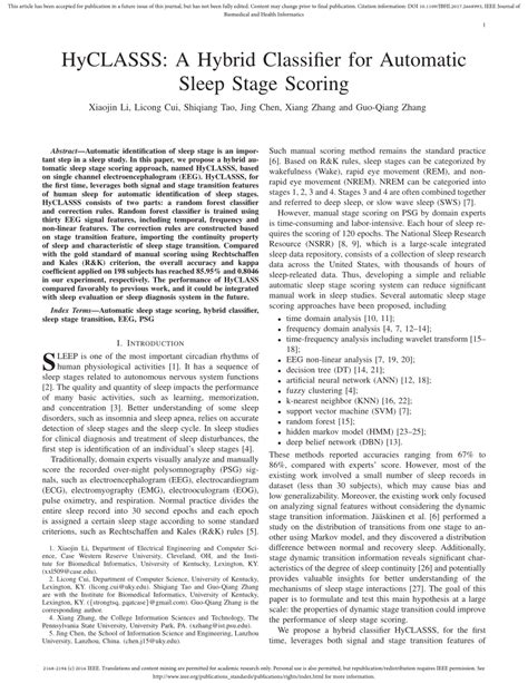 pdf hyclasss a hybrid classifier for automatic sleep stage scoring
