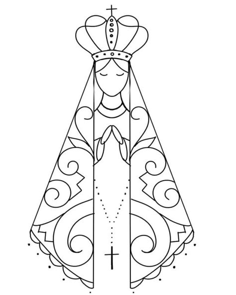 20 Desenhos De Nossa Senhora Aparecida Desenhos Para Colorir