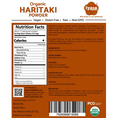 Buy Organic Haritaki Fruit Powder Harde Harad Terminalia Chebula