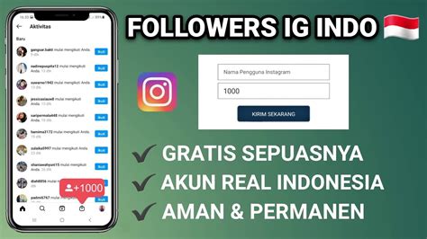 Cara Menambah Followers Instagram Gratis Indonesia Aktif 2023 YouTube