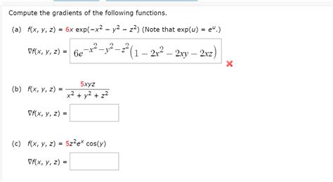 solved compute the gradients of the following functions a