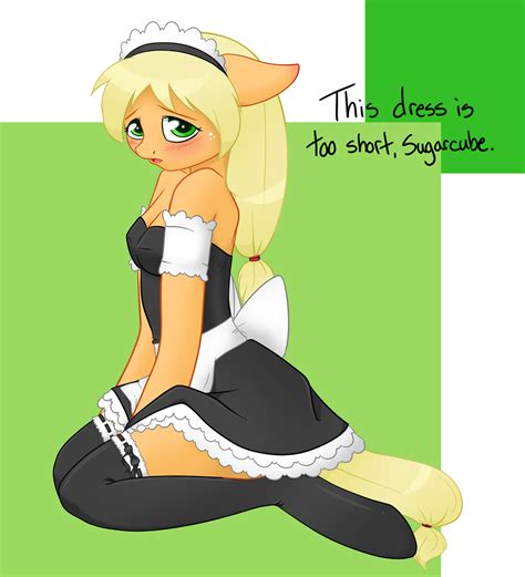414227 Suggestive Artistnoodlefreak88 Applejack Anthro Unguligrade Anthro Apron