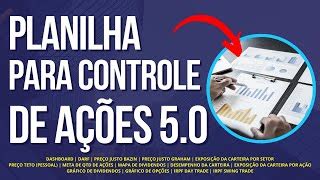 Planilha Controle Ações 5 0 Preço Justo Graham Bazin Doovi