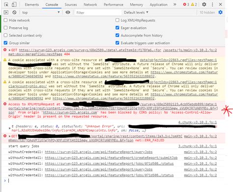 feature reports failing cors no access control esri community
