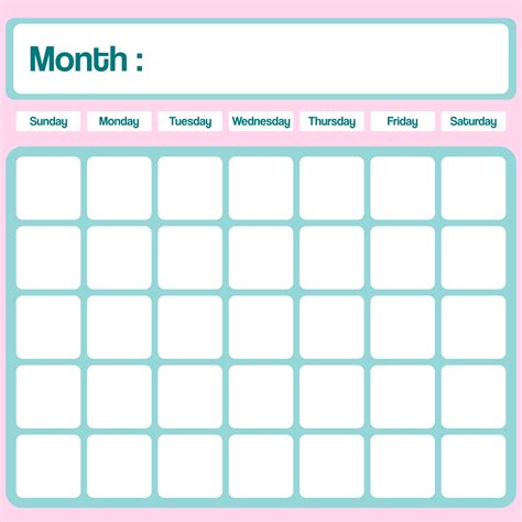 10 Best Printable Blank Monthly Calendar Template Artofit