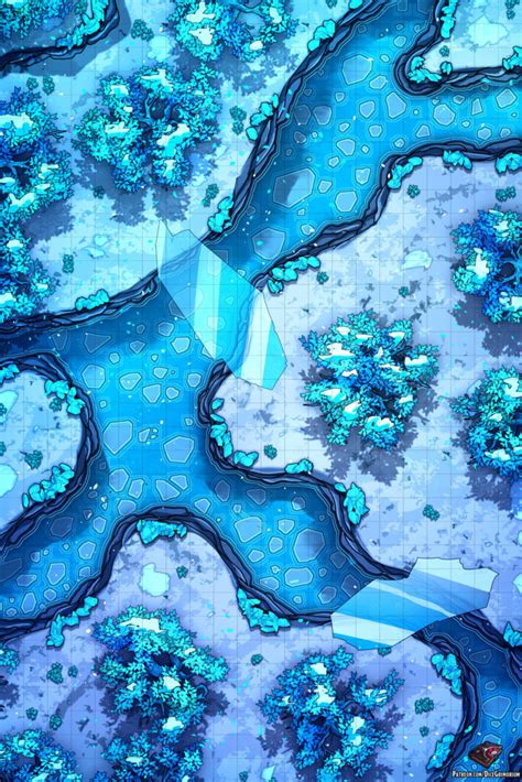 Frozen Forest Path D D Map For Roll20 And Tabletop Dice Grimorium