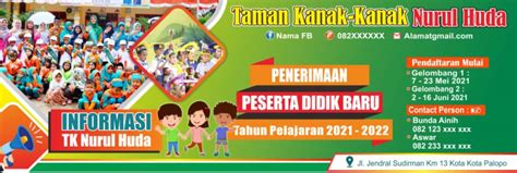 Spanduk Penerimaan Siswa Baru Paud Dan TK Format CDR Gratis Sobat