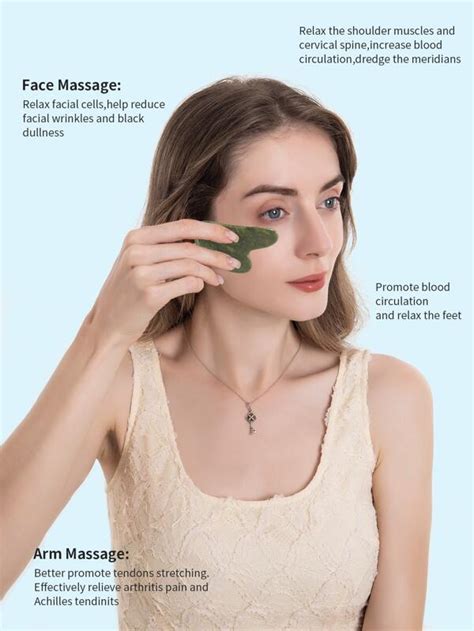 1 pièce GUA SHA Visage Jade Naturel Pierre Planche GUASHA Pour L