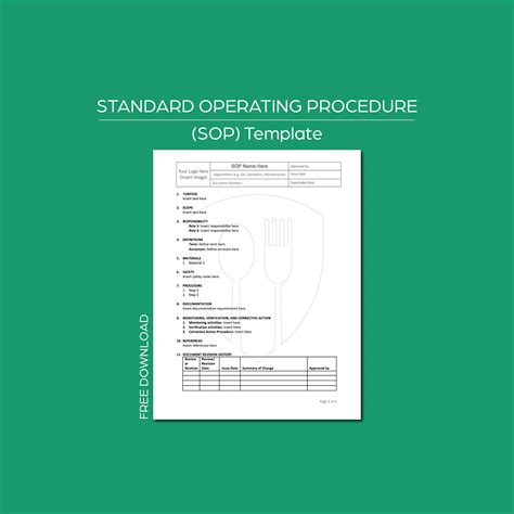Standard Operating Procedure Sop Template Freshield Food Safety