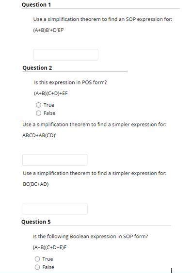 solved question 1 use a simplification theorem to find an