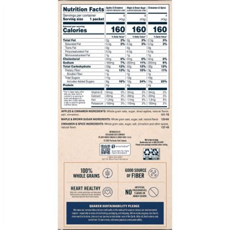 Quaker Traditional Flavors Instant Oatmeal Variety Pack 20 Ct Frys