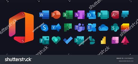 Microsoft Office Excel Powerpoint Publisher Stock Vector Royalty