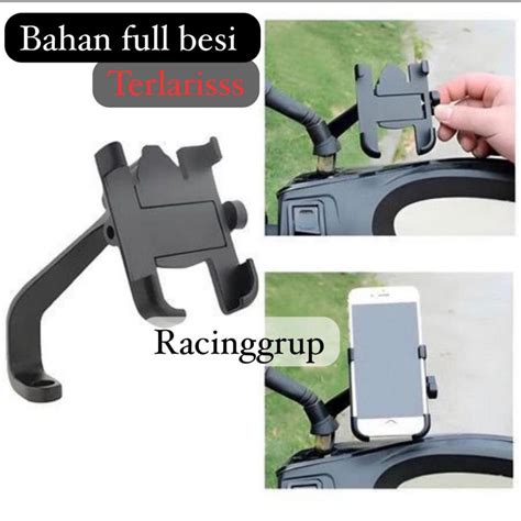 Jual Holder Hp Full Cnc Besi Motor Universal Shopee Indonesia