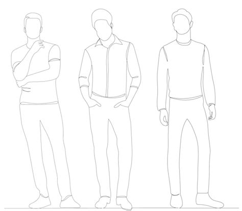 Premium Vector People Stand Drawing By One Continuous Line