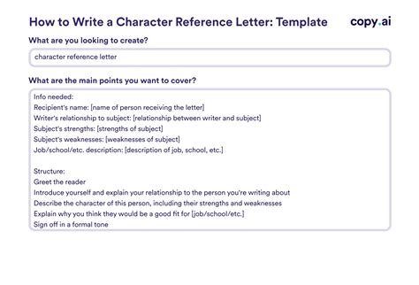 Character Reference Letter Generator Templates Printable Free