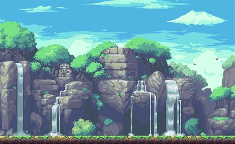 Pixel Bg 2 Pixel Art Landscape Pixel Art Games Pixel Art Design