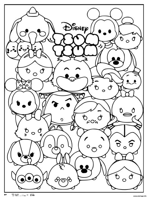 Coloriage Tsum Tsum Disney Personnages JeColorie