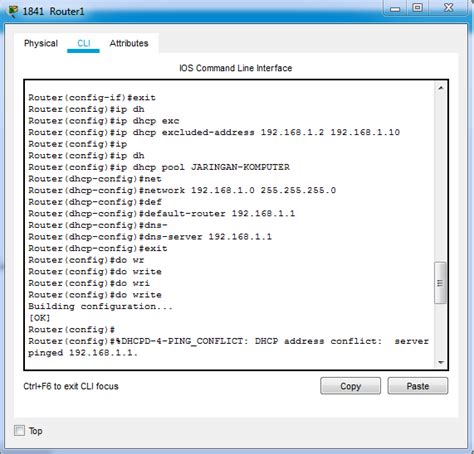 Konfigurasi DHCP Server Pada Router Di Cisco Packet Tracer Training