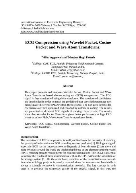 pdf ecg compression using wavelet packet pdf dokumen tips