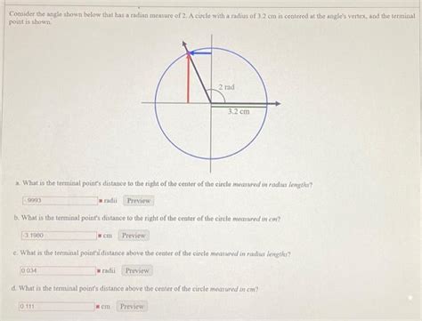 Solved Consider The Angle Shown Below That Has A Radian Chegg