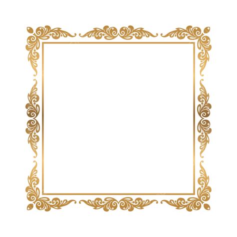 Borde De Marco Dorado Con Diseño De Adorno De Lujo PNG Marco Dorado